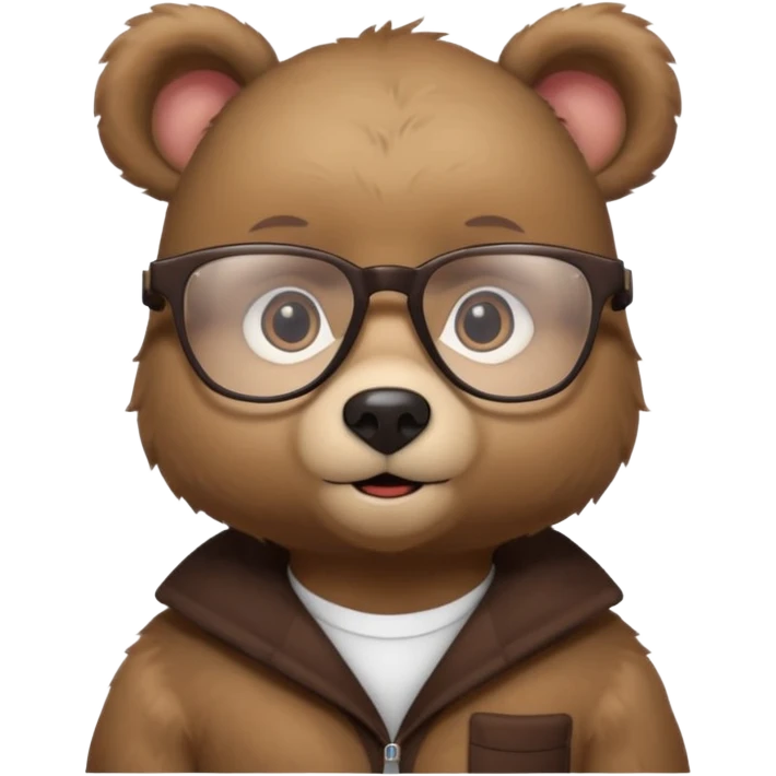 Cute bear cub with nerdy and smart glasses emoji | AI Emoji Generator