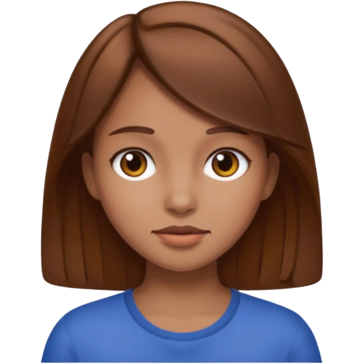 Girl with brown hair and normal skin tone emoji | AI Emoji Generator