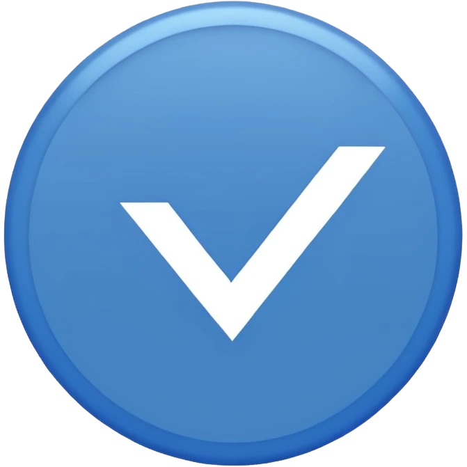 Blue circle with a tick in the middle emoji | AI Emoji Generator