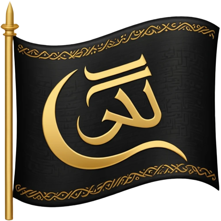 Black flag Arabic sahada in middle emoji emoji | AI Emoji Generator
