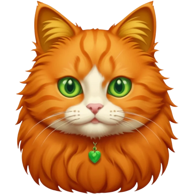 orange puffy cat with green eyes emoji | AI Emoji Generator