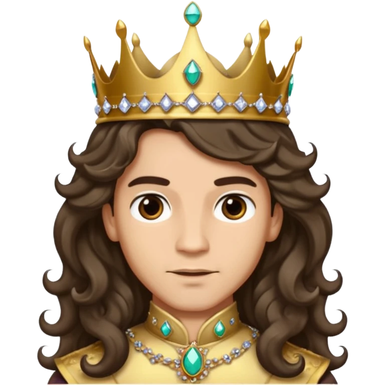 Princes with long glam curled hair, dark brown eyes, light skin tone ...