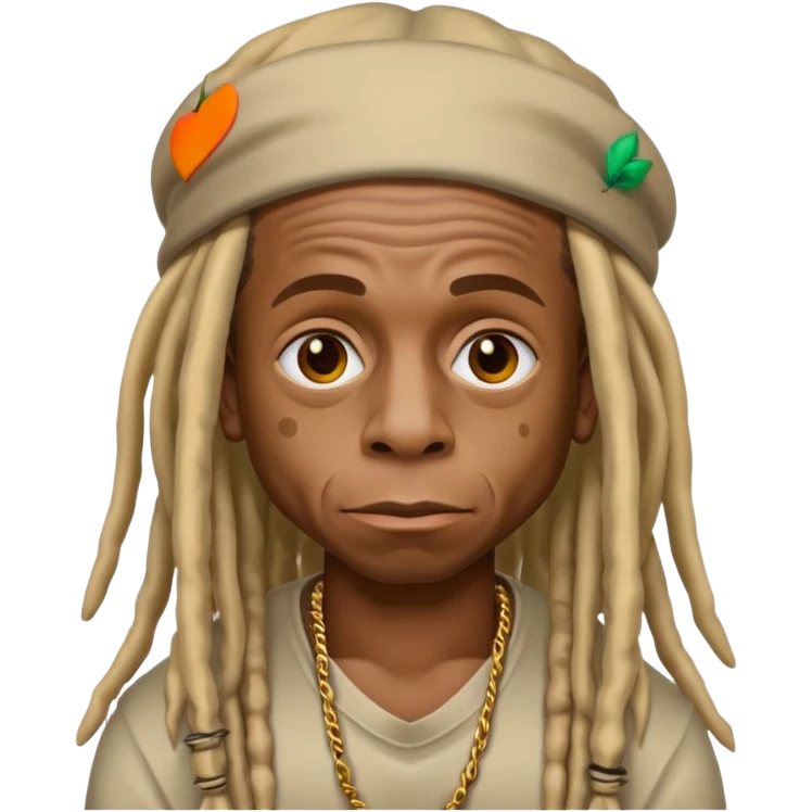Create an iOS-style emoji of Lil Wayne. Neutral facial expression ...