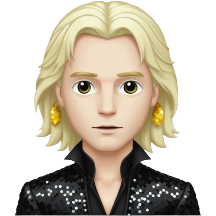 Lestat de Lioncourt with long platinum blonde hair, black sequin outfit ...