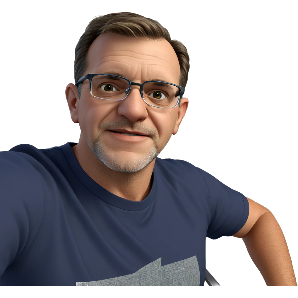 casual male portrait with glasses emoji | AI Emoji Generator