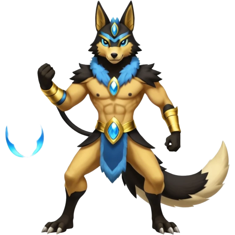 Electrike-Anubis-Lucario-Zeraora-fusion (full body) emoji | AI Emoji ...