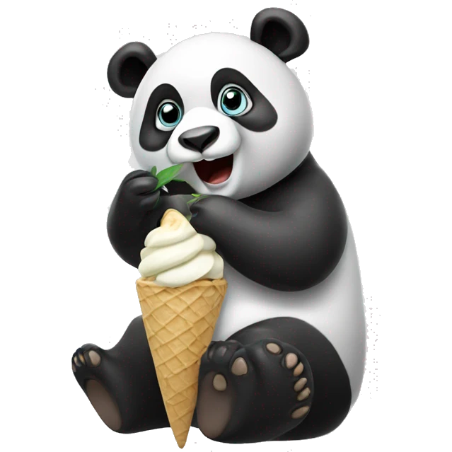 Panda eating ice cream emoji | AI Emoji Generator