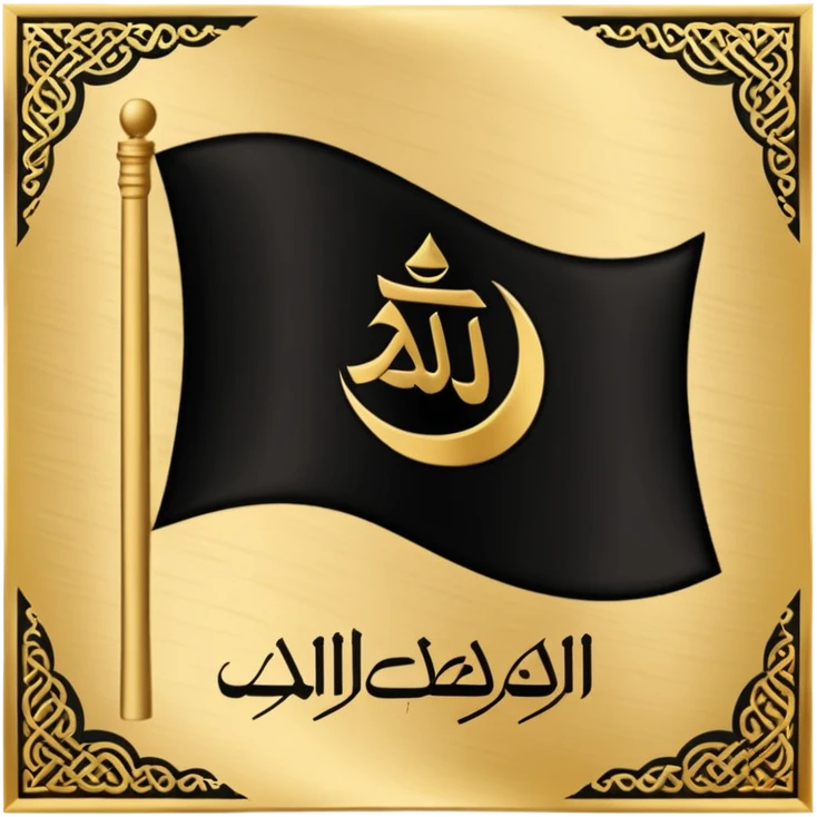 Black flag Arabic sahada in middle emoji emoji | AI Emoji Generator