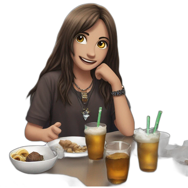 happy friends enjoying meal together emoji | AI Emoji Generator
