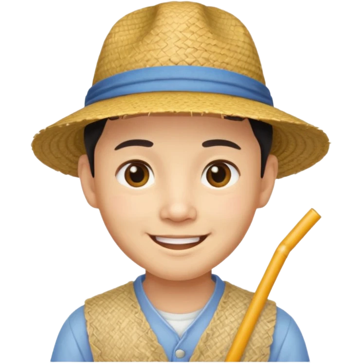 Chinese guy stereotype with straw hat and little eyes yellow guy not ...
