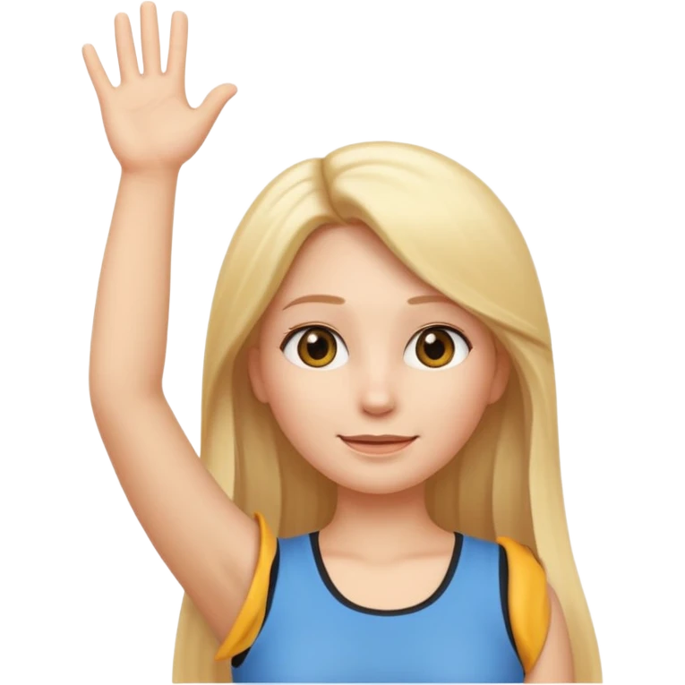 I want a white female animated gif emoji with long straight blonde hair ...