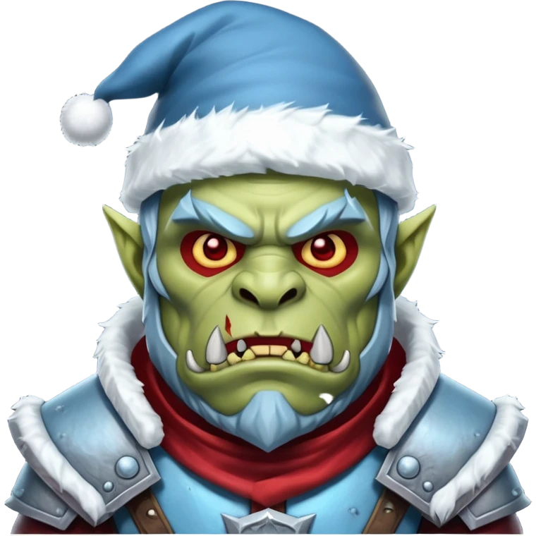 Fantasy Christmas orc legion soldier icon, iron tundra army theme ...