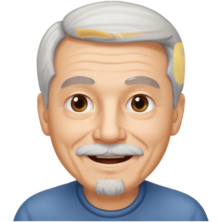 70 year old man with goatee and thinning hair emoji | AI Emoji Generator