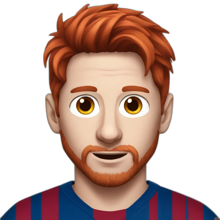 Leo messi red hair emoji | AI Emoji Generator