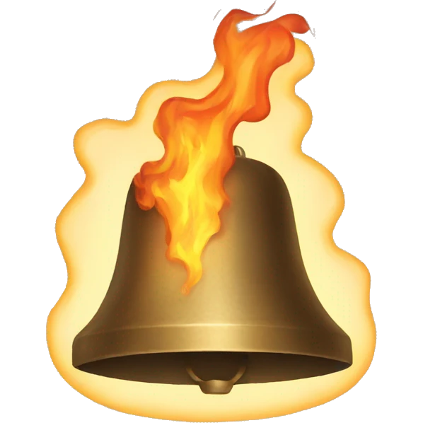 Burning bell emoji | AI Emoji Generator