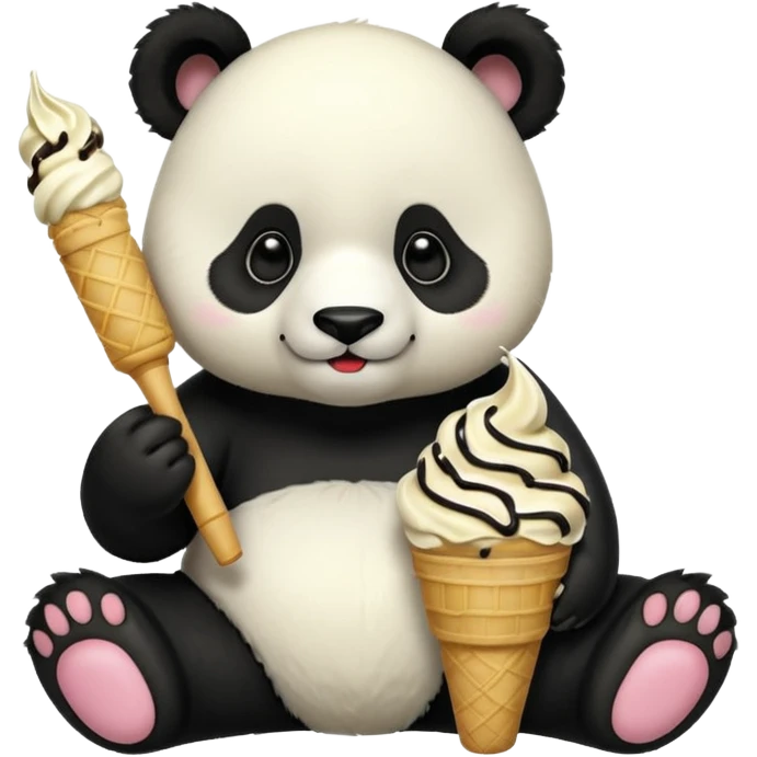Panda eating ice cream emoji | AI Emoji Generator