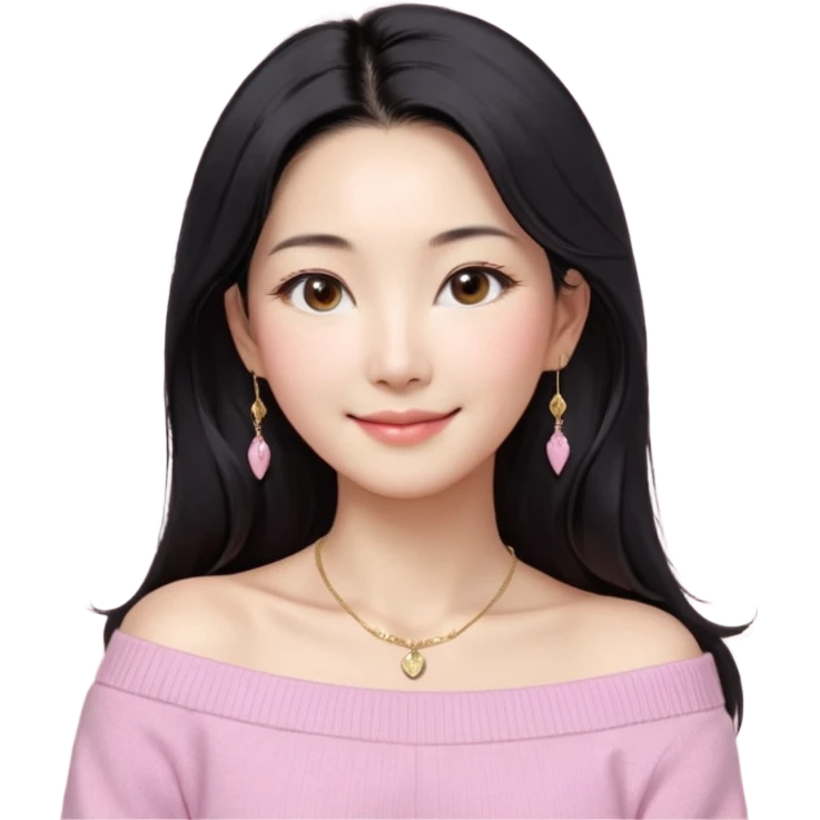 South Korean girl in her mid-thirties with long black hair and a middle ...