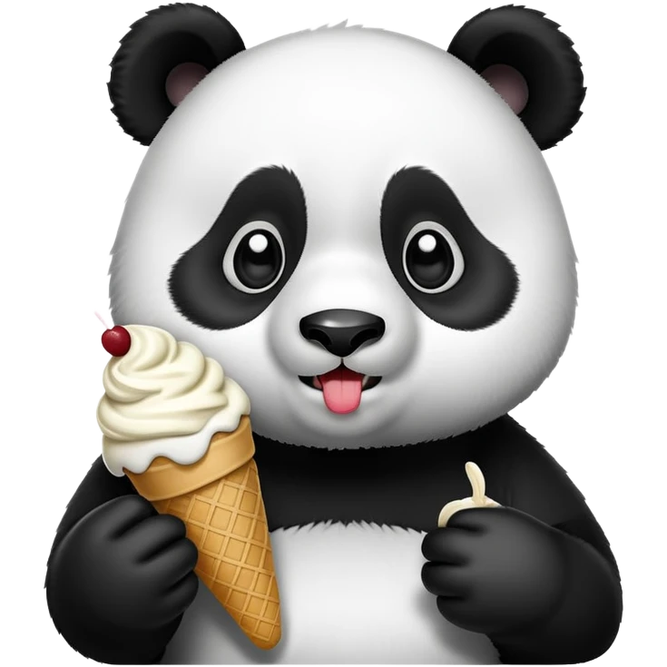 Panda eating ice cream emoji | AI Emoji Generator