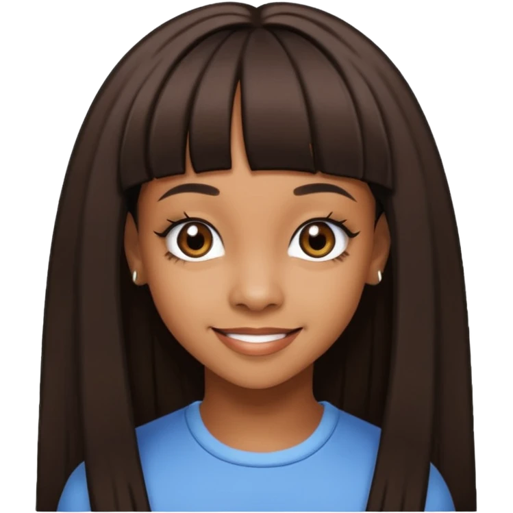 Lisa Left Eye Lopes with dark brown long hair emoji | AI Emoji Generator