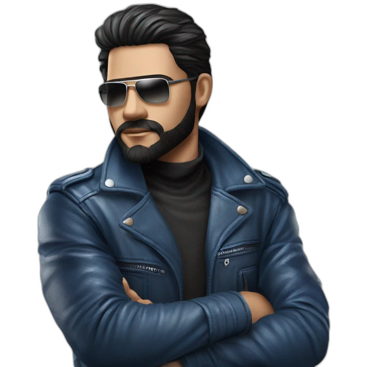 cool guy with leather jacket emoji | AI Emoji Generator