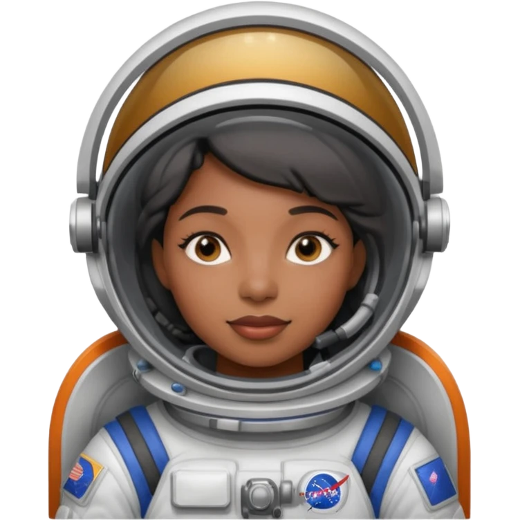 astranots without helmet black woman emoji | AI Emoji Generator