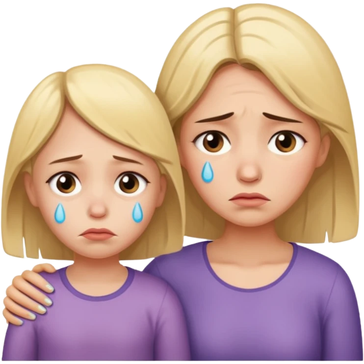 sad family (mom and daughter) emoji | AI Emoji Generator