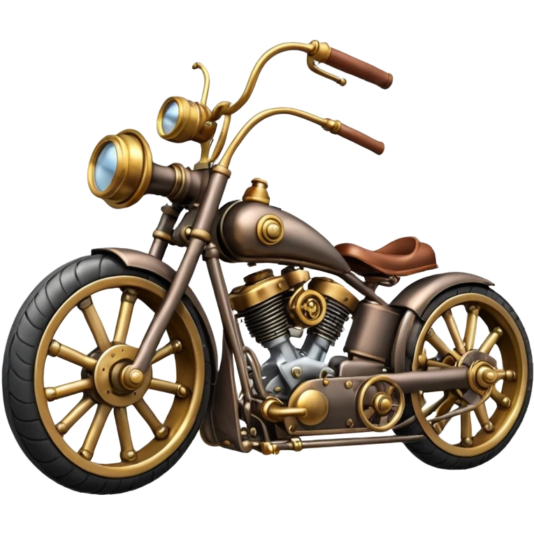 Tandem-wheel double axle steam engine motorcycle (two wheels in the ...