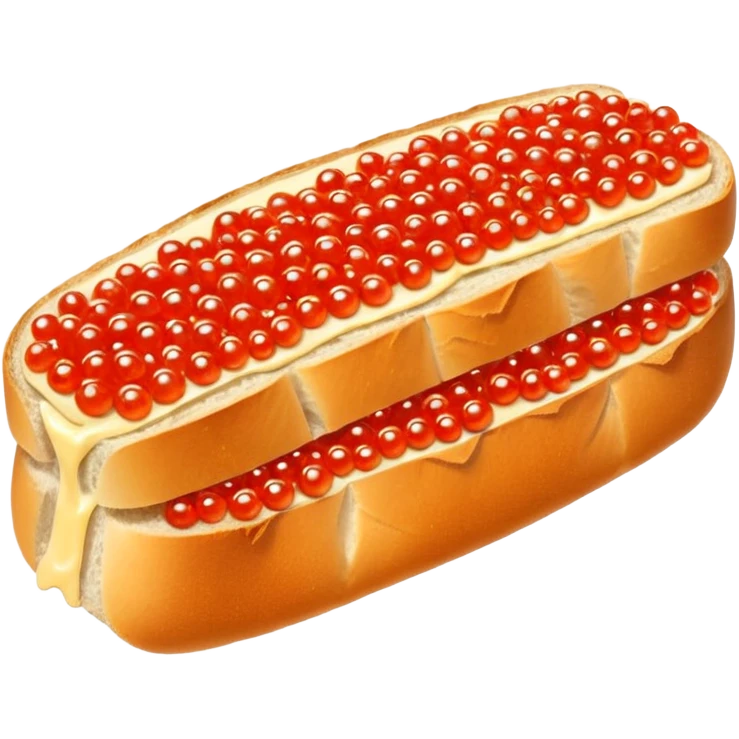 Apple style 3D emoji of a slice of fresh baguette with creamy butter ...