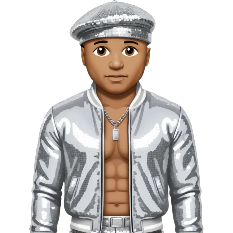 LL Cool J with silver sequin outfit emoji | AI Emoji Generator