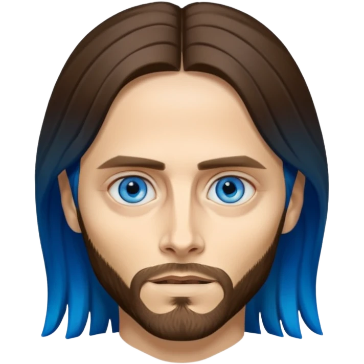 Jared Leto with blue eyes emoji | AI Emoji Generator