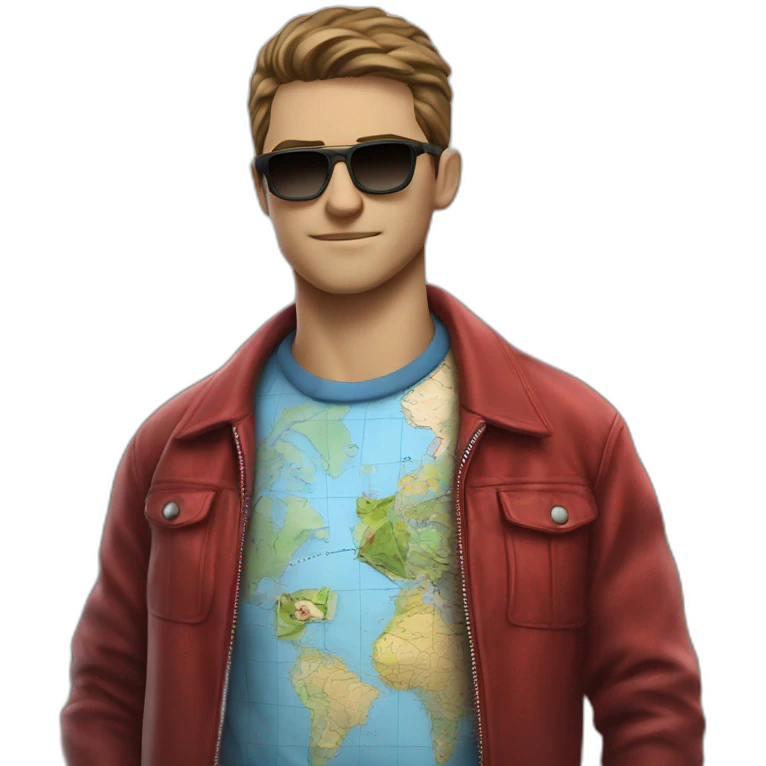 red jacket guy with map emoji | AI Emoji Generator