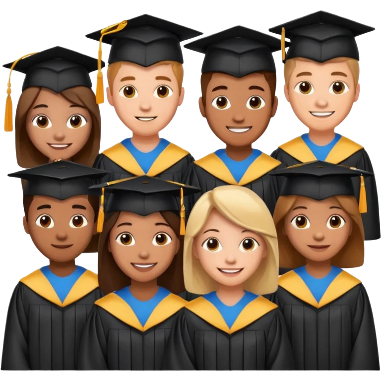 un grupo de estudiantes simpáticas emoji | AI Emoji Generator