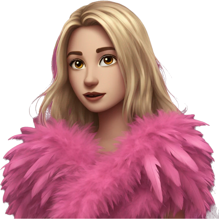 alluring blonde beauty in boa emoji | AI Emoji Generator