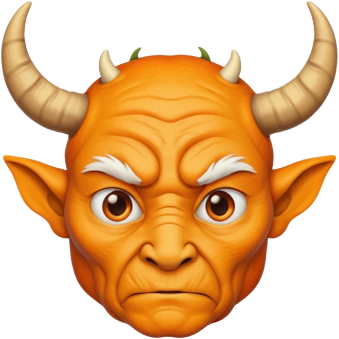 Naked orange old trump with horns emoji | AI Emoji Generator