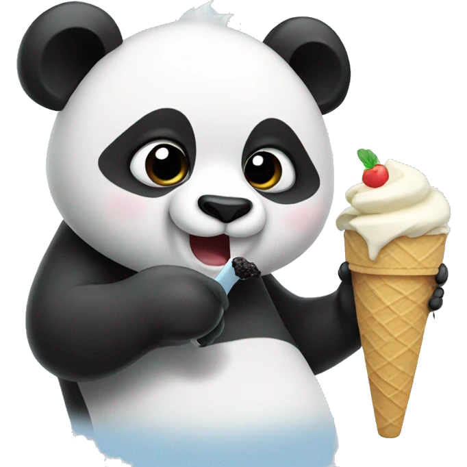 Panda eating ice cream emoji | AI Emoji Generator