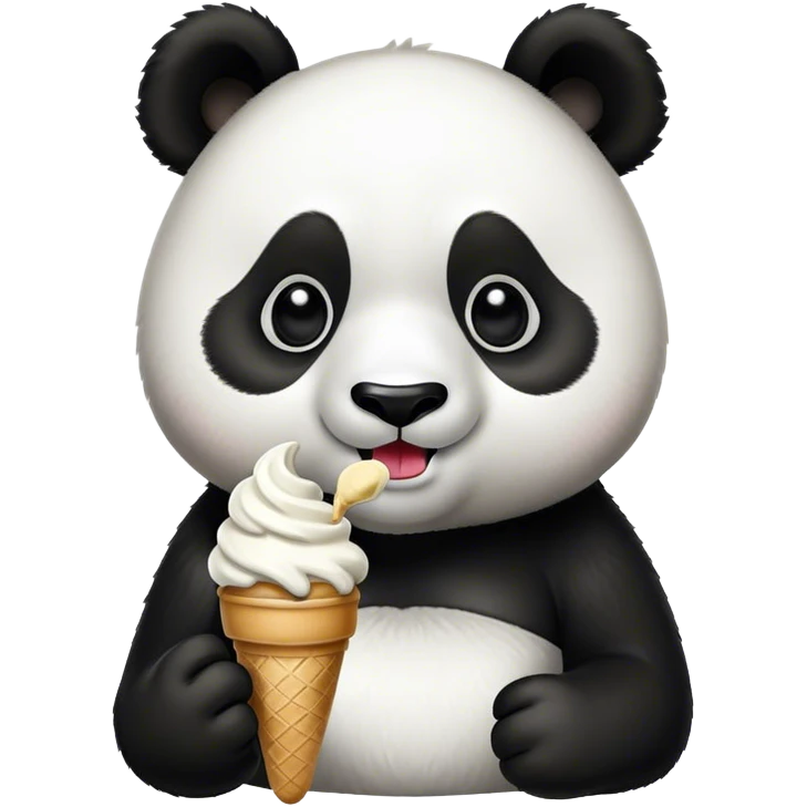 Panda eating ice cream emoji | AI Emoji Generator