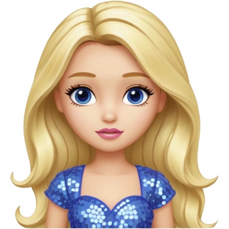 Cloe from Bratz with long blonde hair and periwinkle sequin outfit ...