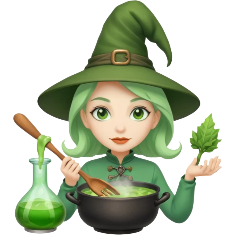 green witch cooking potion emoji | AI Emoji Generator