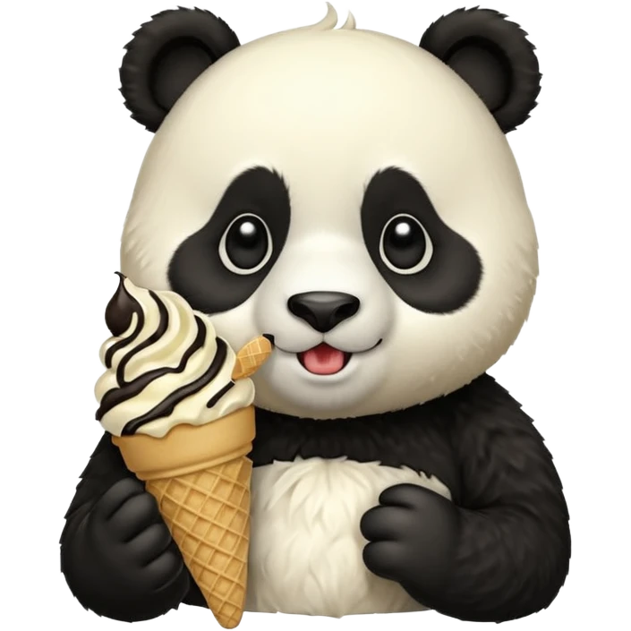 Panda eating ice cream emoji | AI Emoji Generator