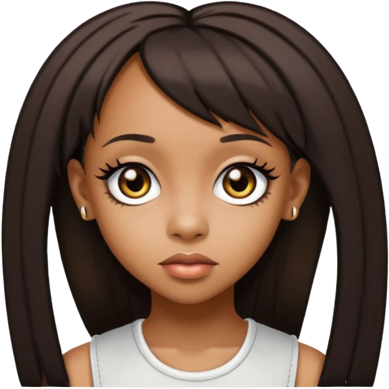 Lisa Left Eye Lopes with dark brown long hair emoji | AI Emoji Generator