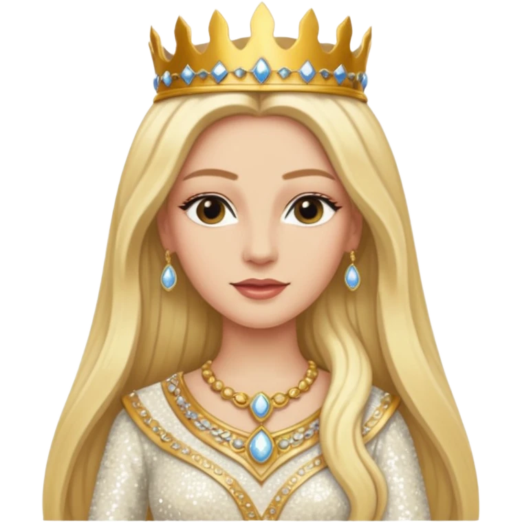 Queen of Sheba from The Bible with long blonde hair, ivory sequin ...