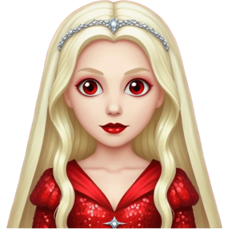Bride of Dracula with long platinum blonde hair, red sequin outfit ...
