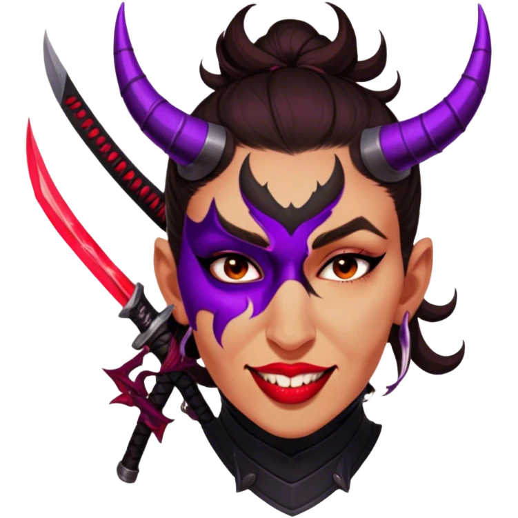 Demon-Horned Warrior emoji | AI Emoji Generator