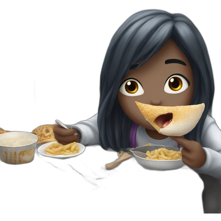 hungry girl staring at food emoji | AI Emoji Generator