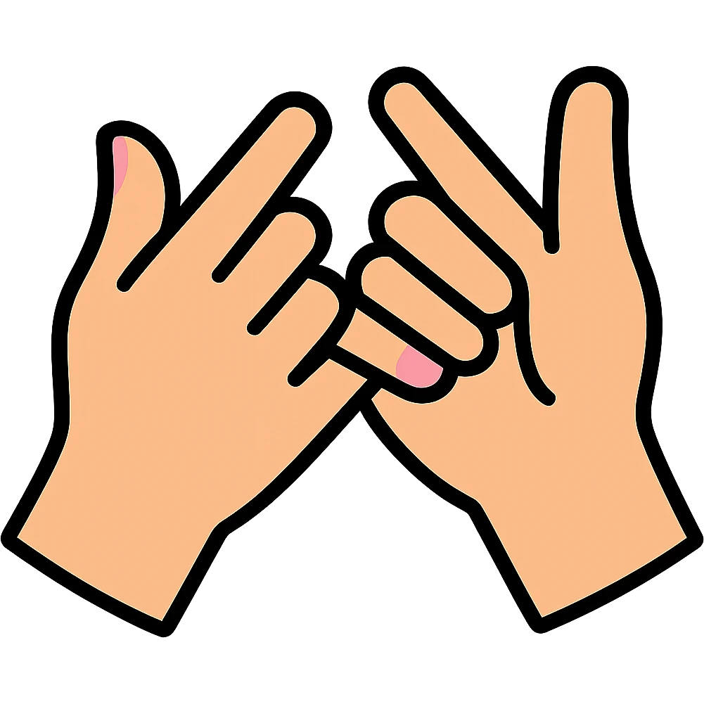 Change the hand colors to a light skin tone, keep the pinky promise ...