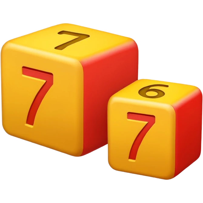 2 blocks saying "6" and "7" emoji | AI Emoji Generator