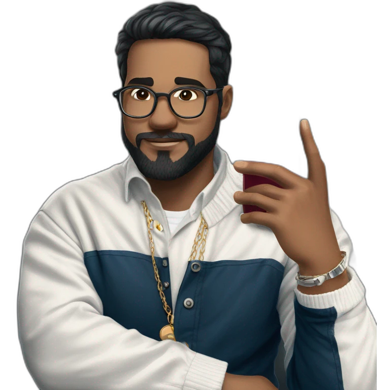 composed man with style emoji | AI Emoji Generator