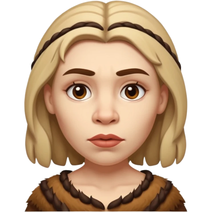 slack jawed female neanderthal emoji | AI Emoji Generator