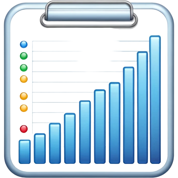 ios style emoji for report sheet consisting graph/ charts with sparkle ...