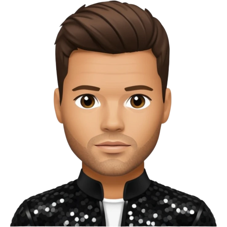 Ricky Martin with black sequin outfit emoji | AI Emoji Generator